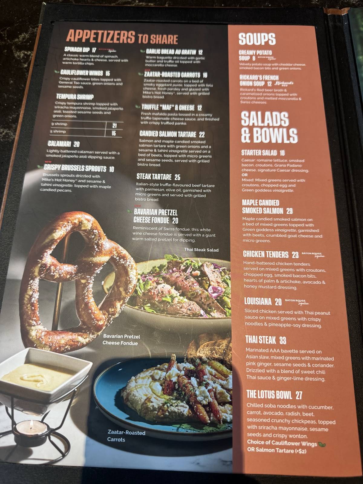 Menu at Bâton Rouge Grillhouse & Bar, Montréal, 180 Saint-Catherine St W