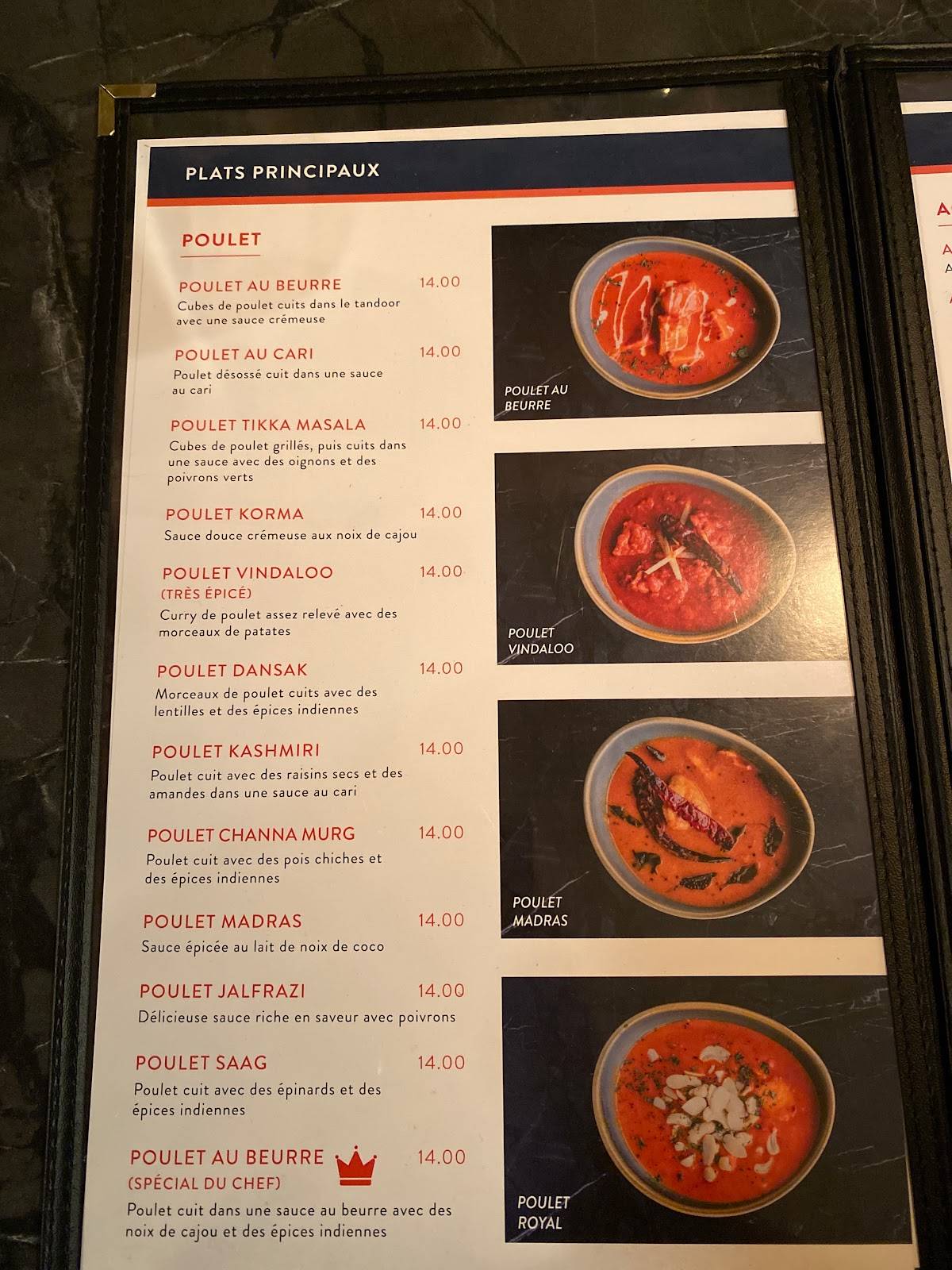 Menu at Tandoori Mahal Restaurant Indien, Montréal, Rue Bélanger