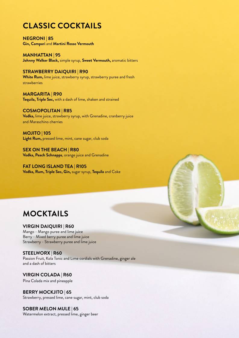 Menu at Moo Bar Khoroni, Thohoyandou
