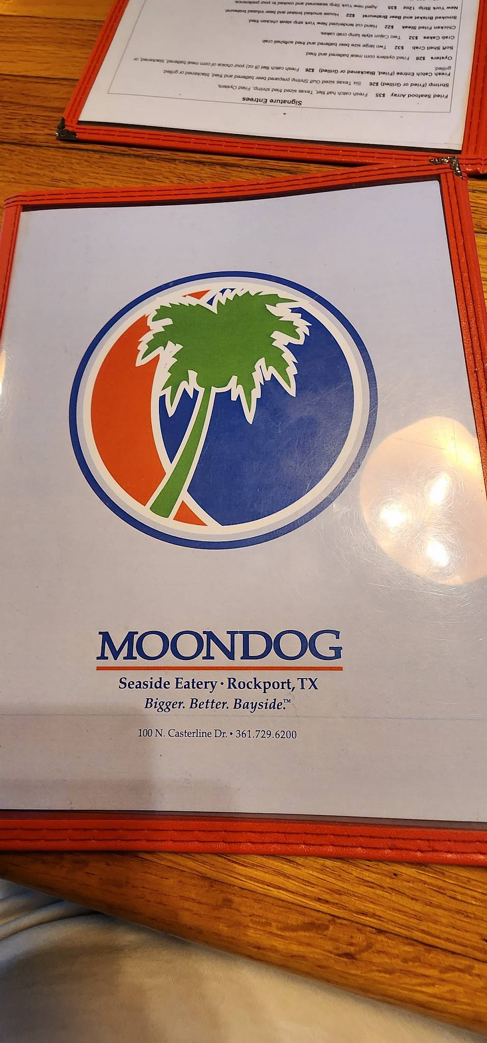 Menu at Moondog Seaside Eatery pub & bar, Fulton
