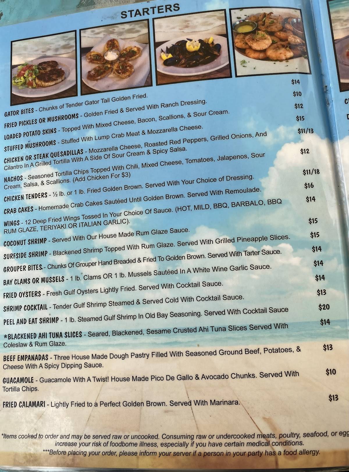 Menu at Toucan's Lakefront pub & bar, Mooresville