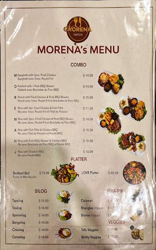 Menu au Morena Restaurant, Montréal