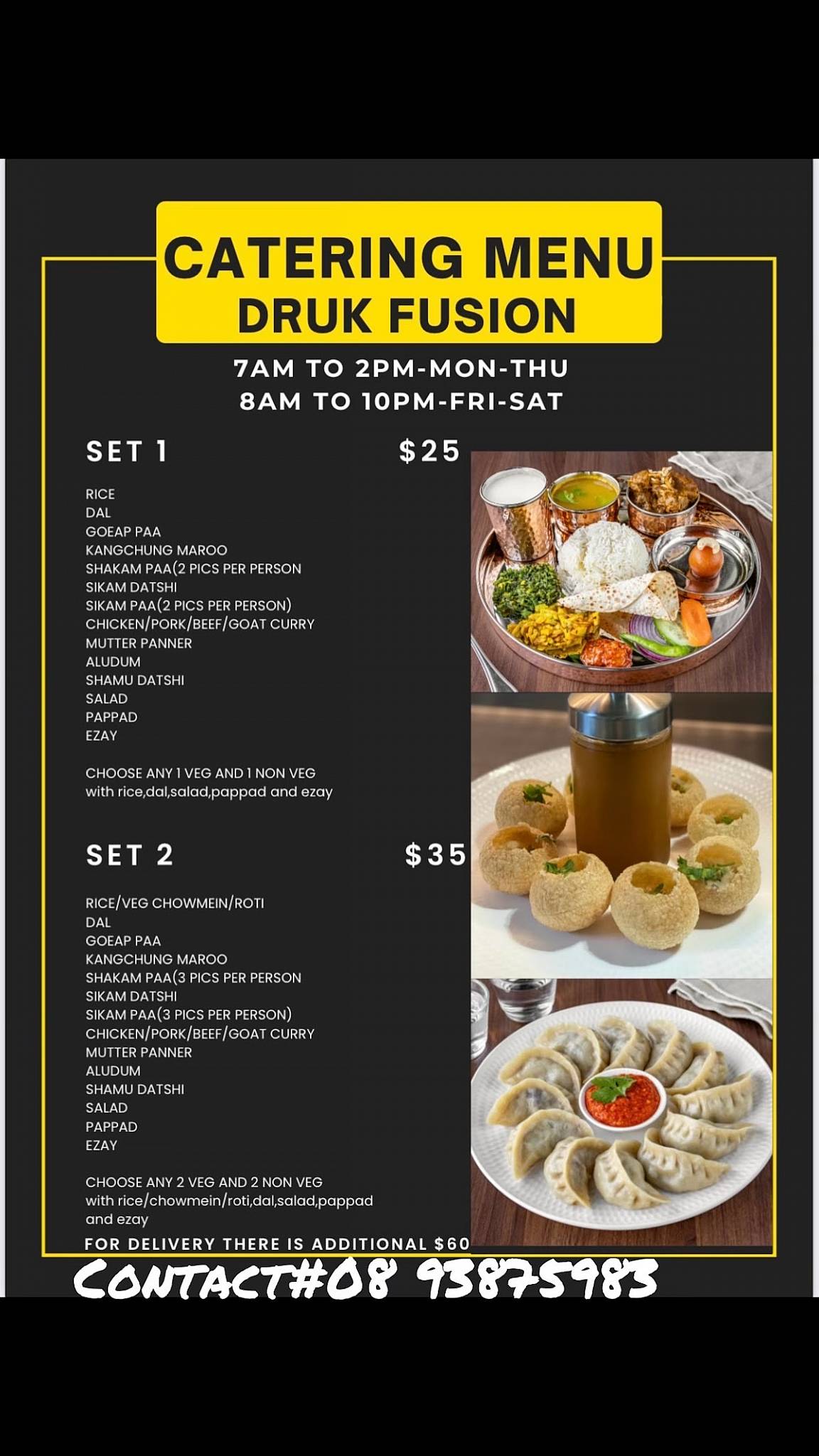 Menu at Moss Black Cafe/Druk Fusion, Jolimont