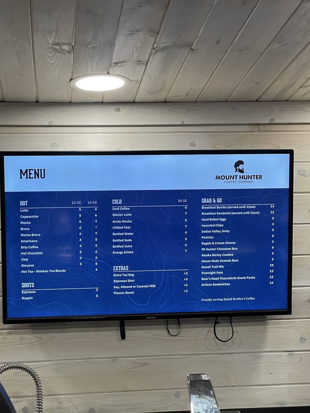 Menu at Mount Hunter Coffee Company, McKinley Park