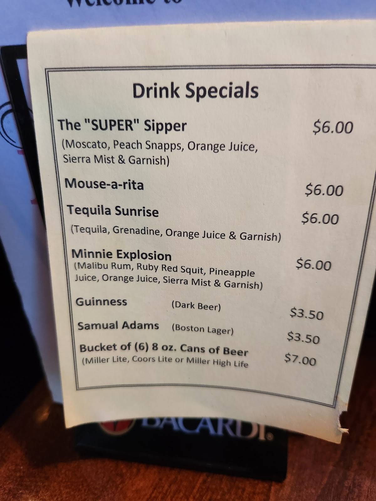 Menu at Mouse Tavern & Restaurant, Beloit