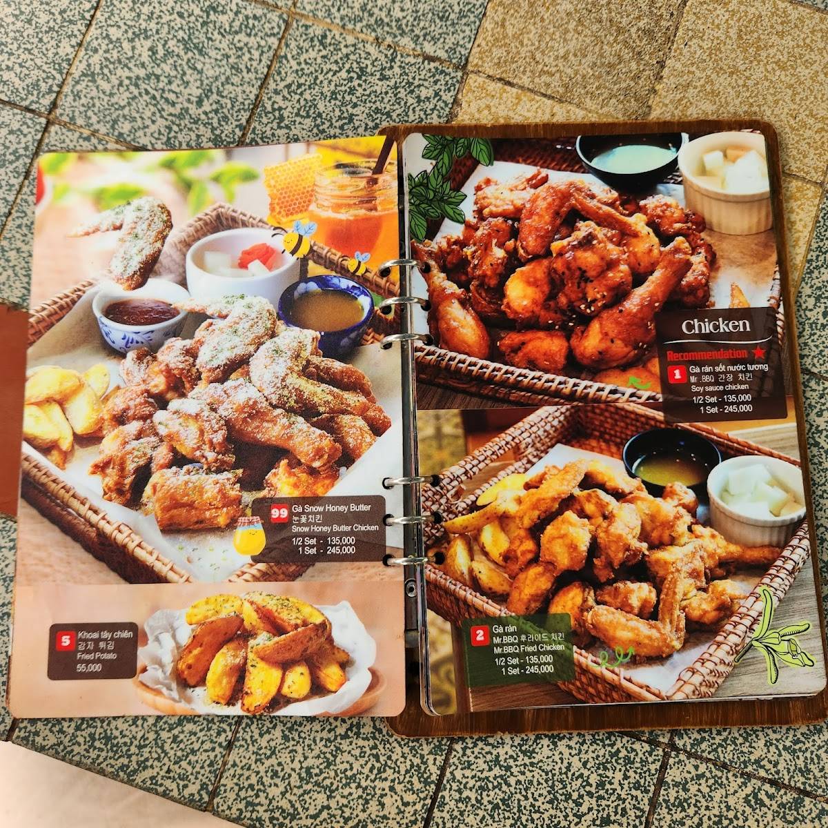 Menu at Mr. BBQ, Ho Chi Minh City