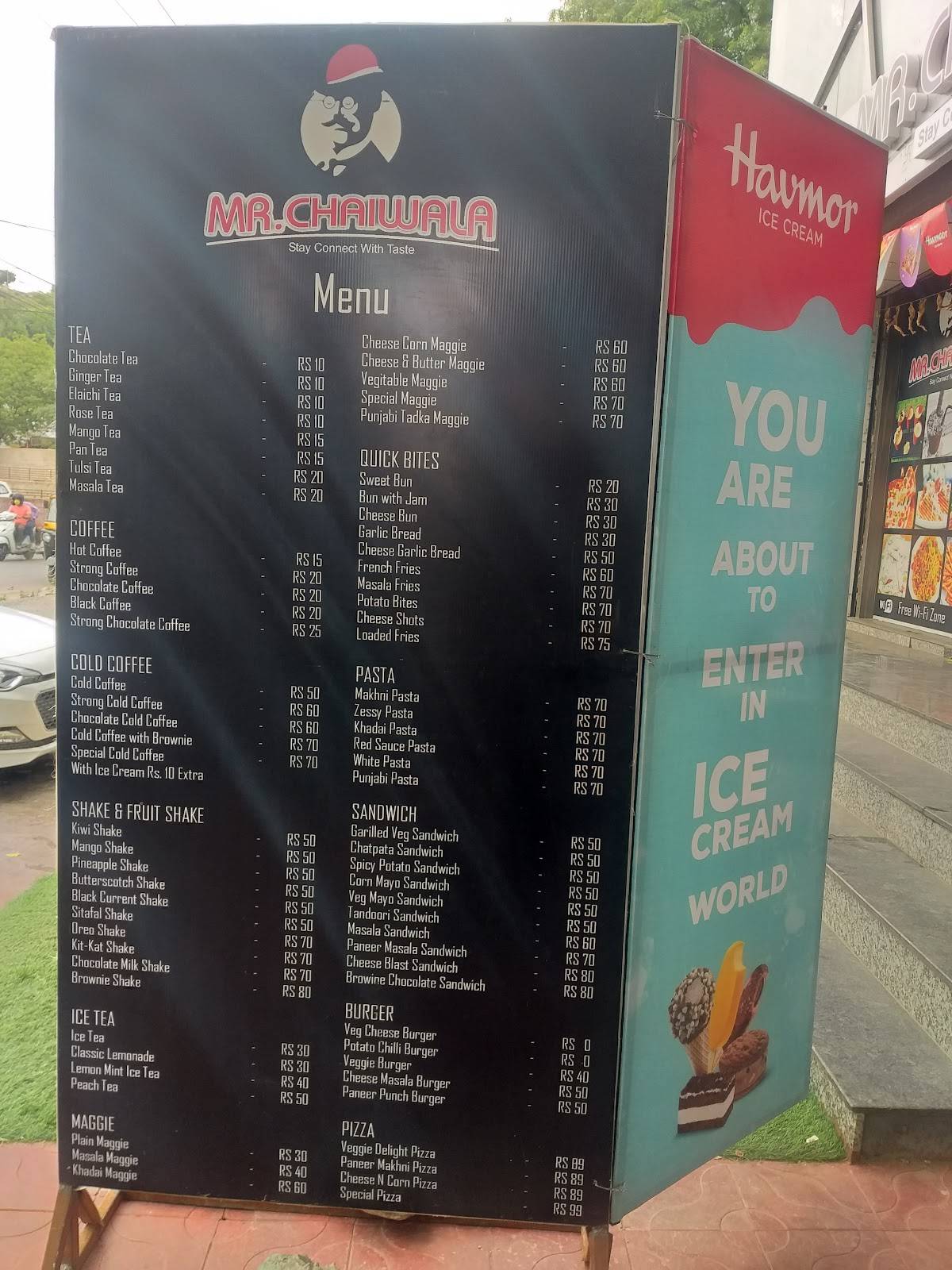 Menu at Mr.Chaiwala, Ajmer