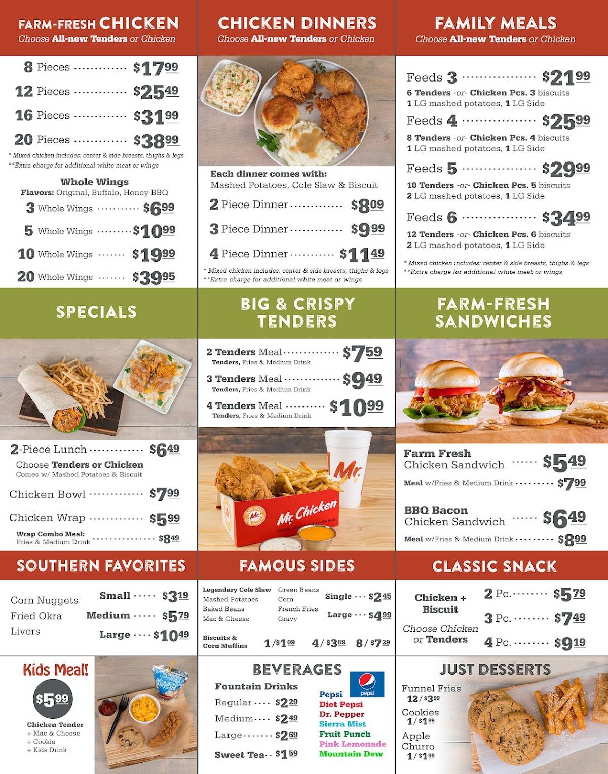 Menu at Mr. Chicken restaurant, Willoughby, Euclid Ave