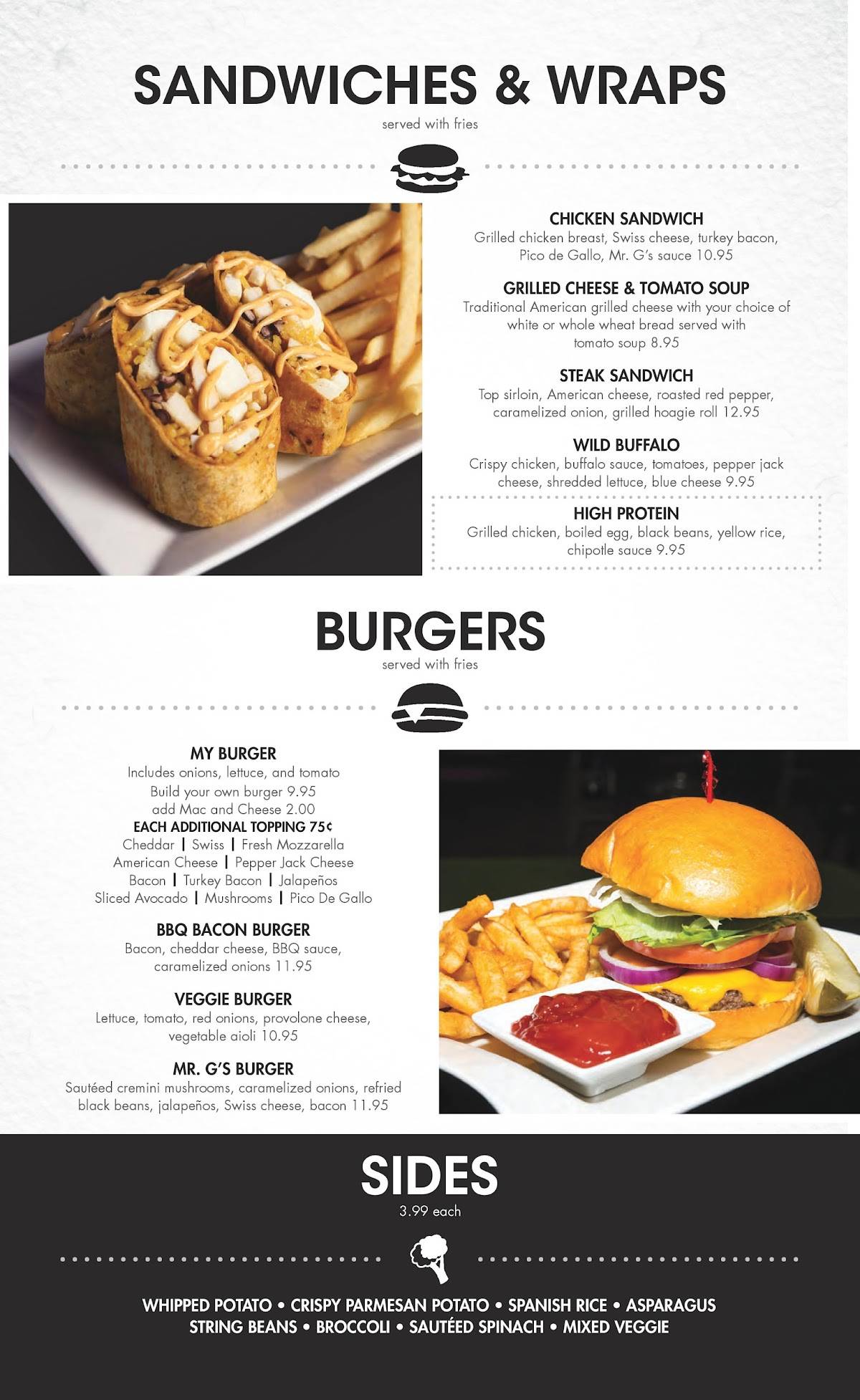 Carta de Mr G's Restaurant, Carlstadt