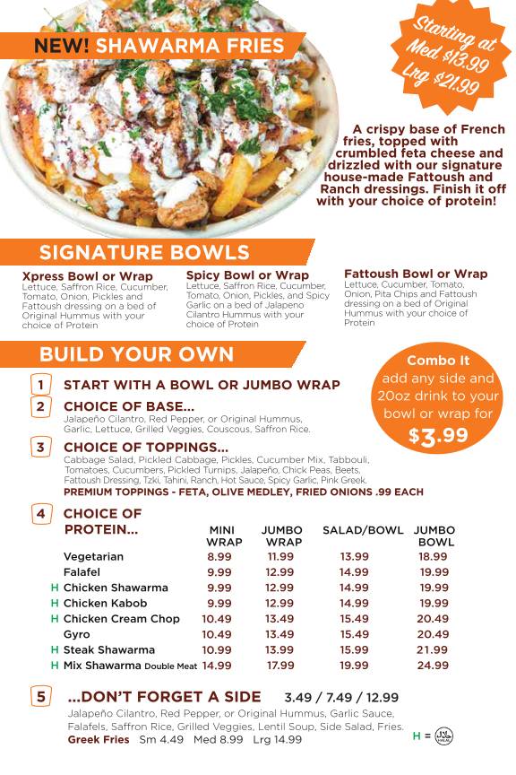 Menu at Mr Kabob Xpress Grille & Catering Livonia restaurant, Livonia
