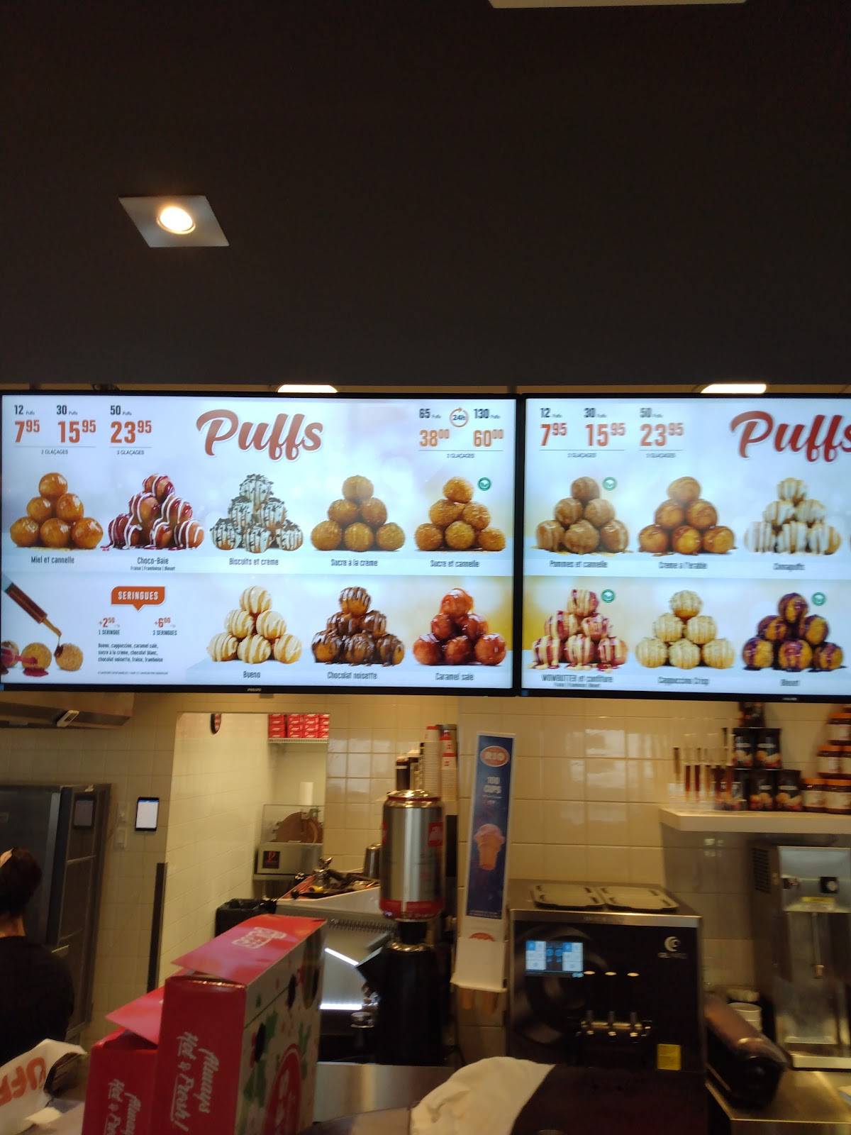 Menu au Mr. Puffs desserts, Québec, 2750 Ch Ste-Foy