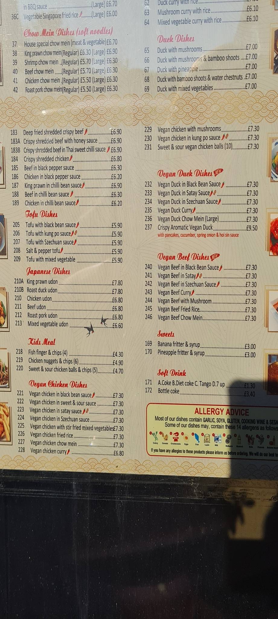 Menu at Mr Tang fast food, Dereham, 29 High St