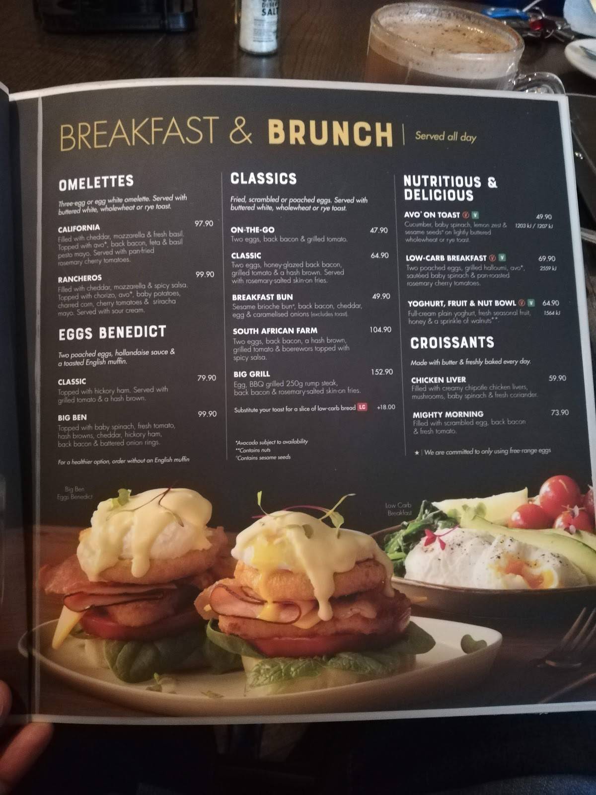 Menu at Mugg & Bean restaurant, Durban, Shop 316