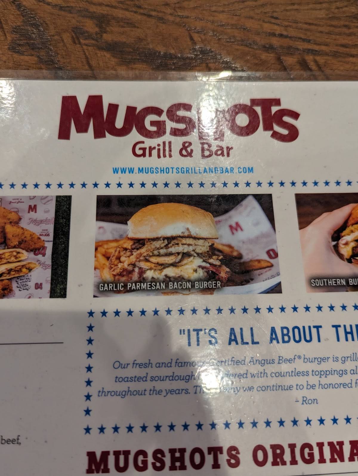 Menu at Mugshots Grill and Bar - Biloxi. MS, Biloxi, 130 Main St
