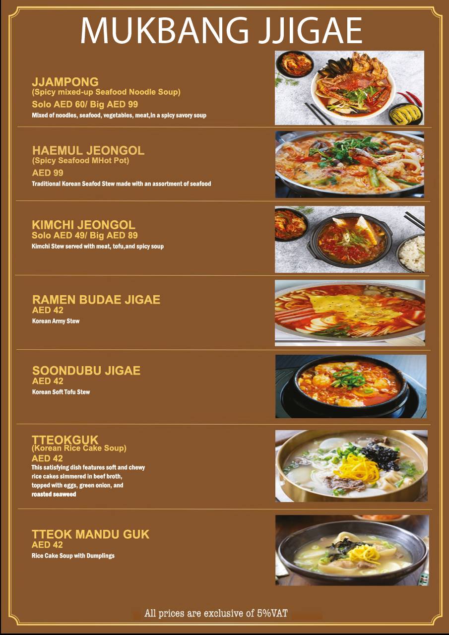 Carta de Mukbang Shows Restaurant Korean BBQ and Seafood - Deira Branch ...