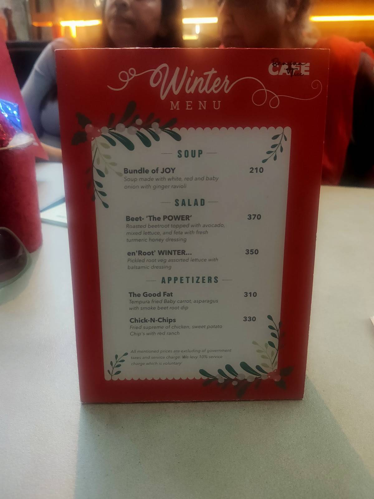 Menu at Banyan Tree Cafe, Mumbai