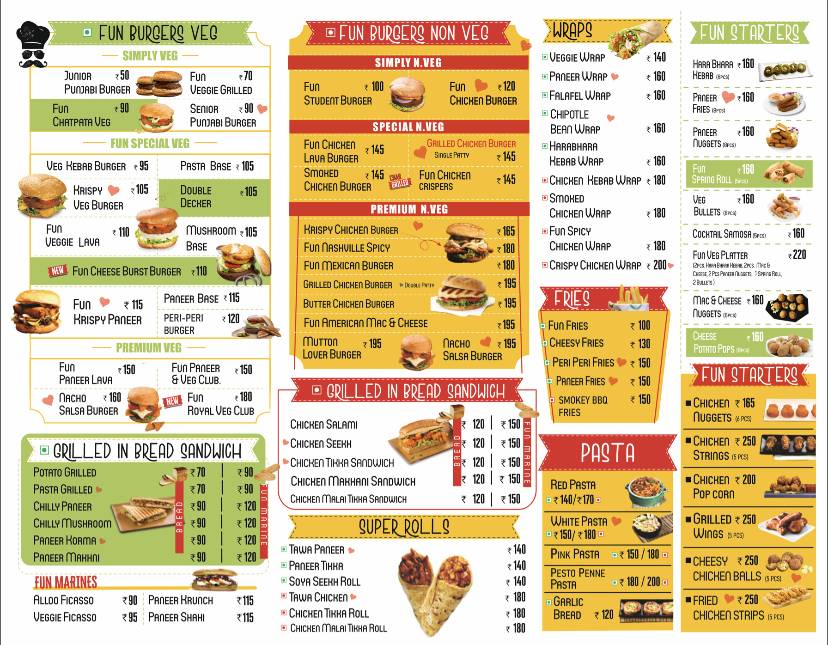 Menu at Fun Bytes, Mumbai