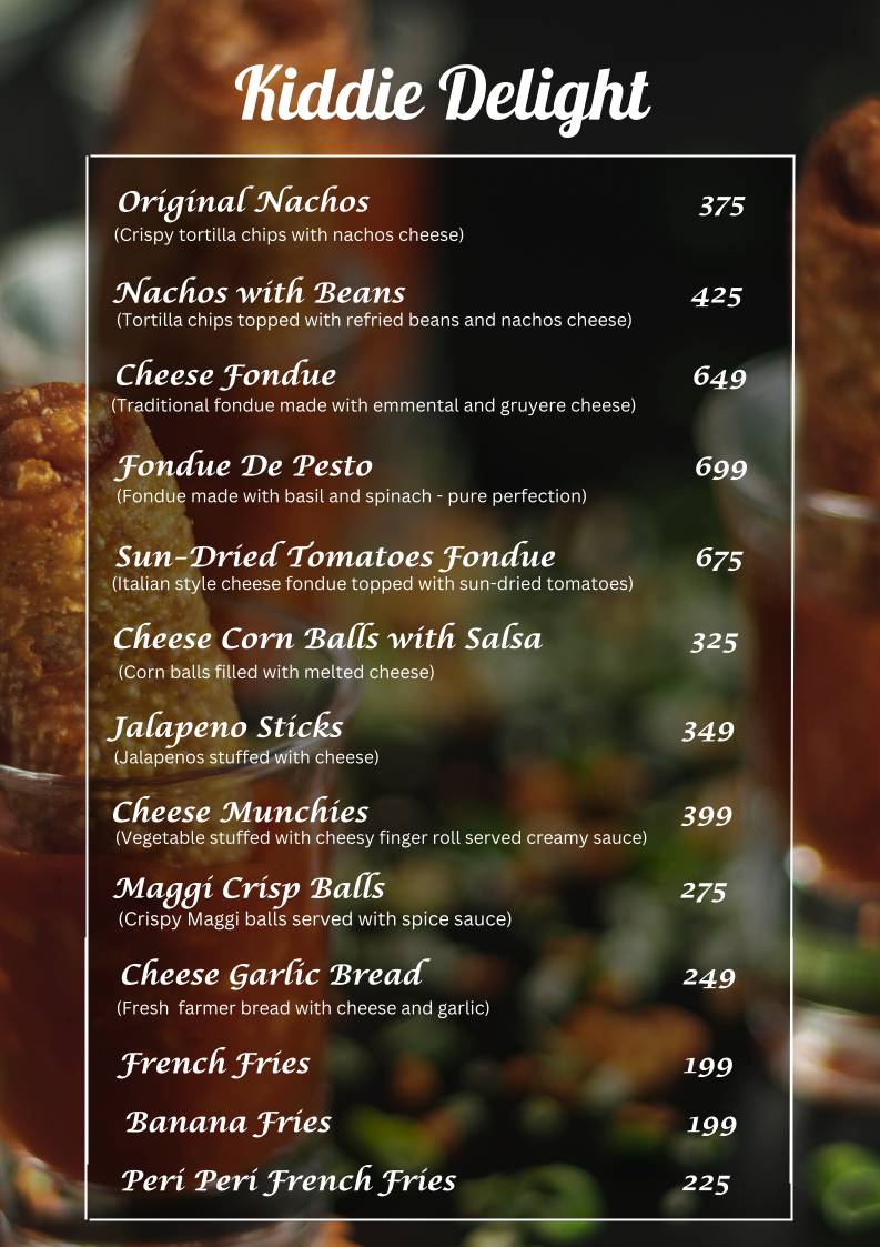 Menu at GupShup - Redefining Food, Mumbai