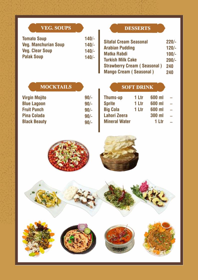 Menu at Karishma Dhaba Kurla, Mumbai