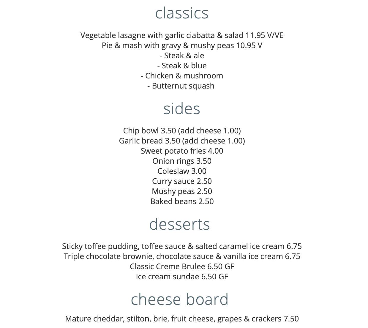 Menu at The Ship Inn pub & bar, Mundesley, 21 Beach Rd