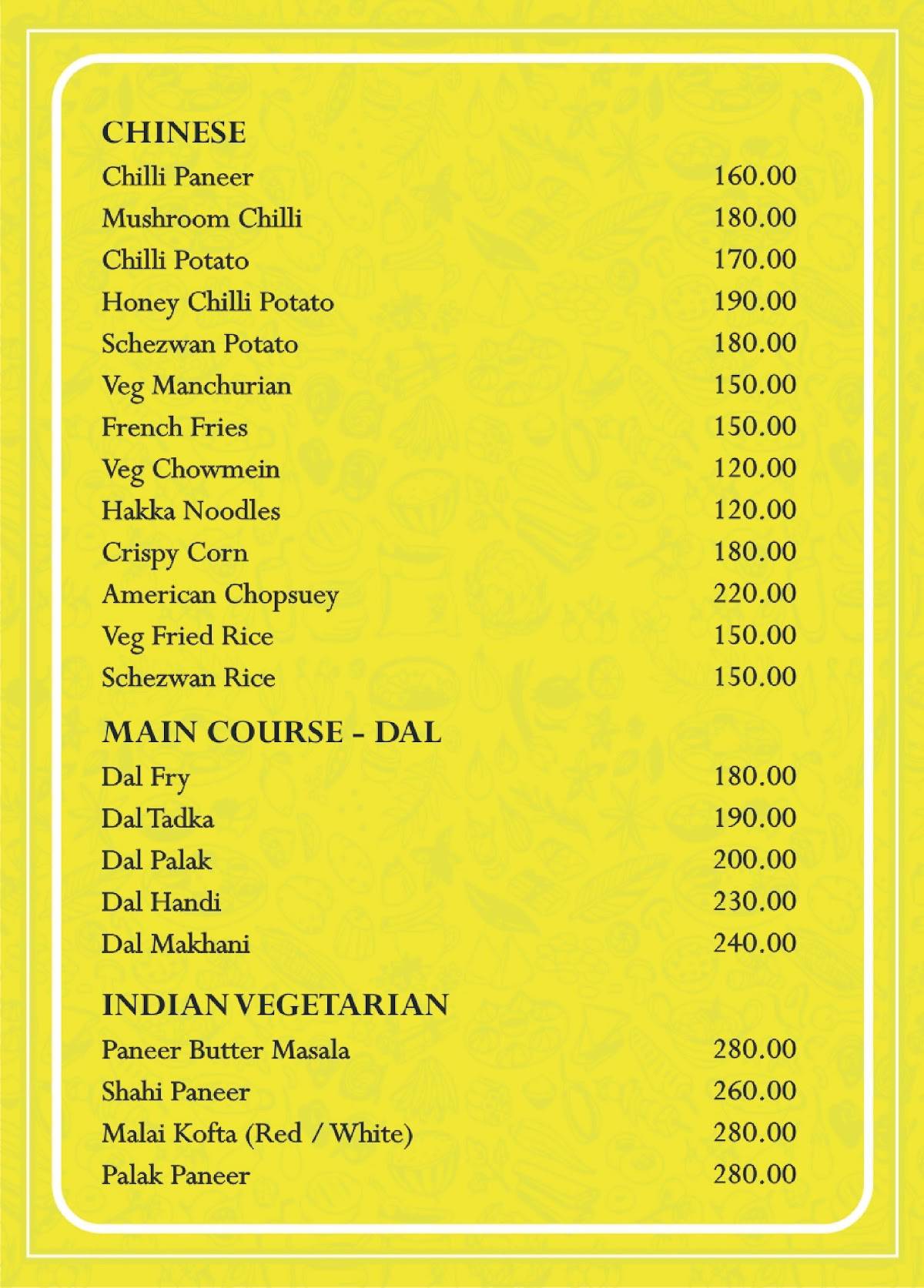 Menu at NAjAR BAGH, GARDEN RESTAURANT, Udaipur