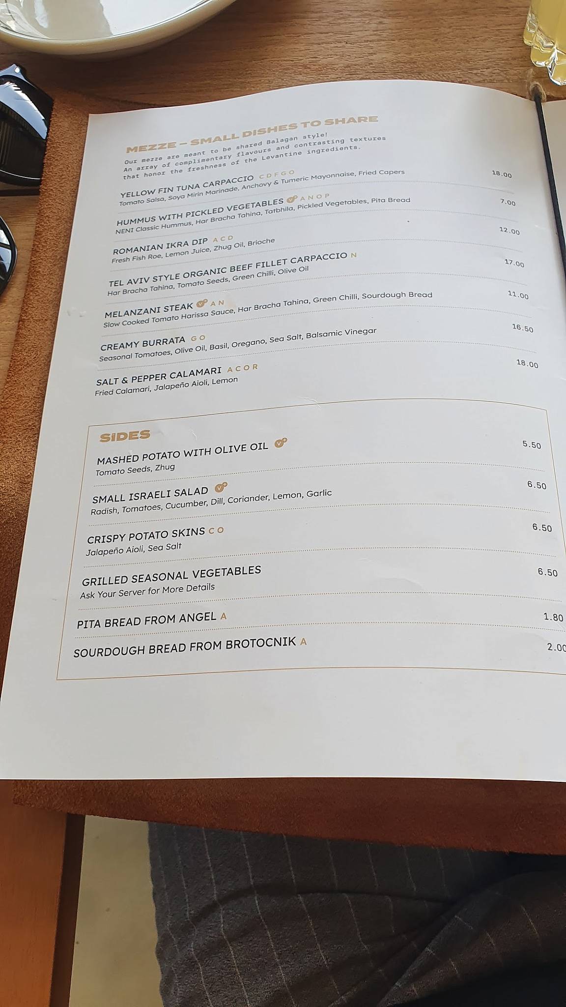 Speisekarte von NENI am Wasser restaurant, Wien