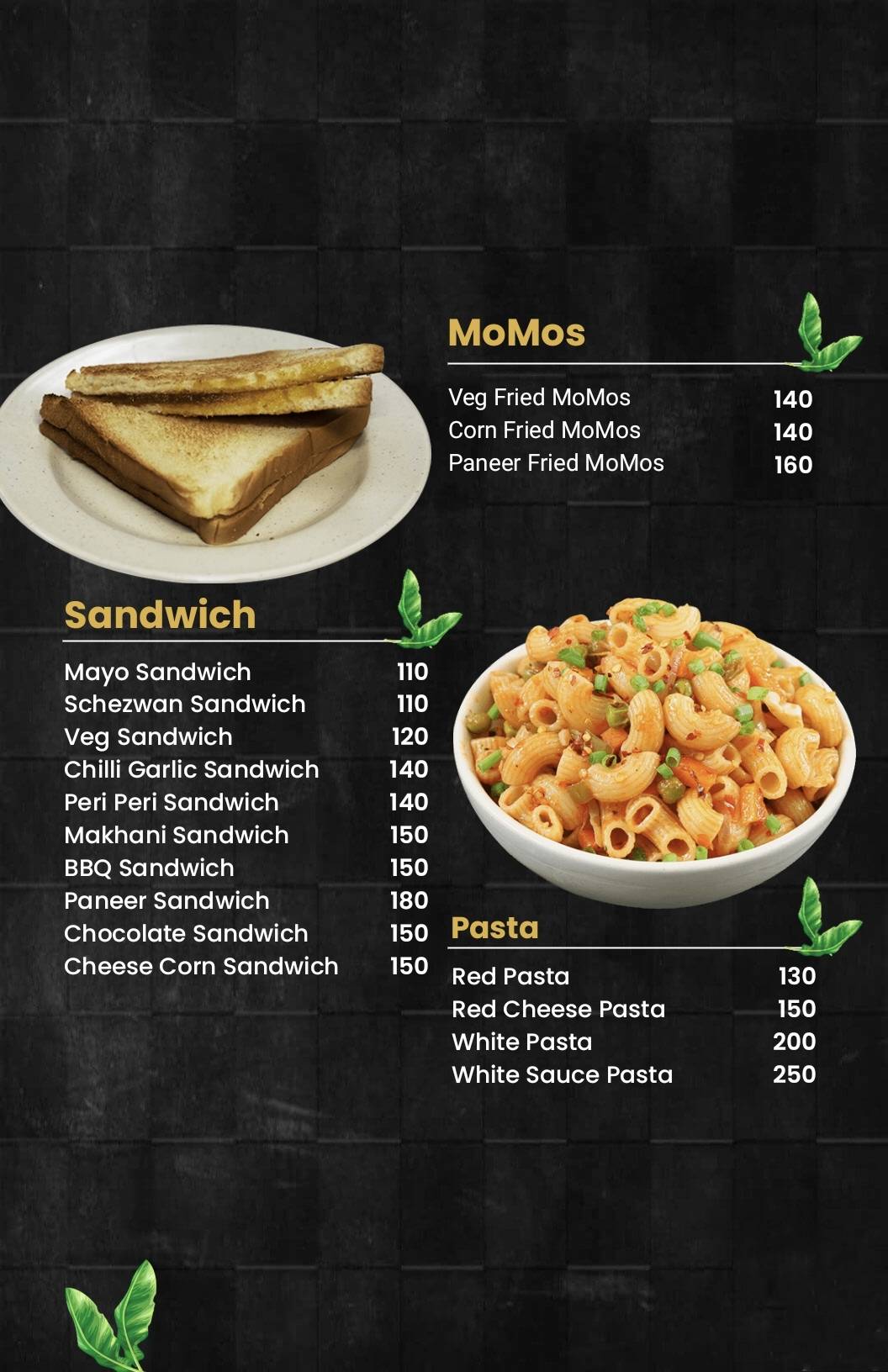 Menu at NG Cafe, Daryapur