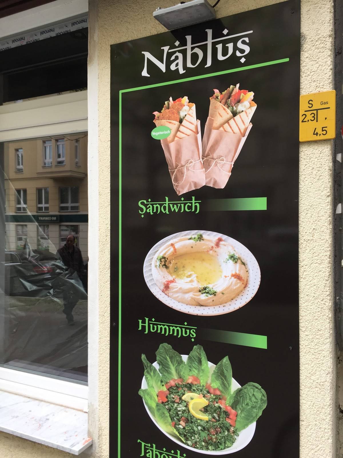 Speisekarte von Nablus restaurant, Berlin