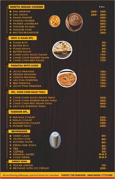 Menu at Nagpal's Chole Bhature_Chembur, Mumbai