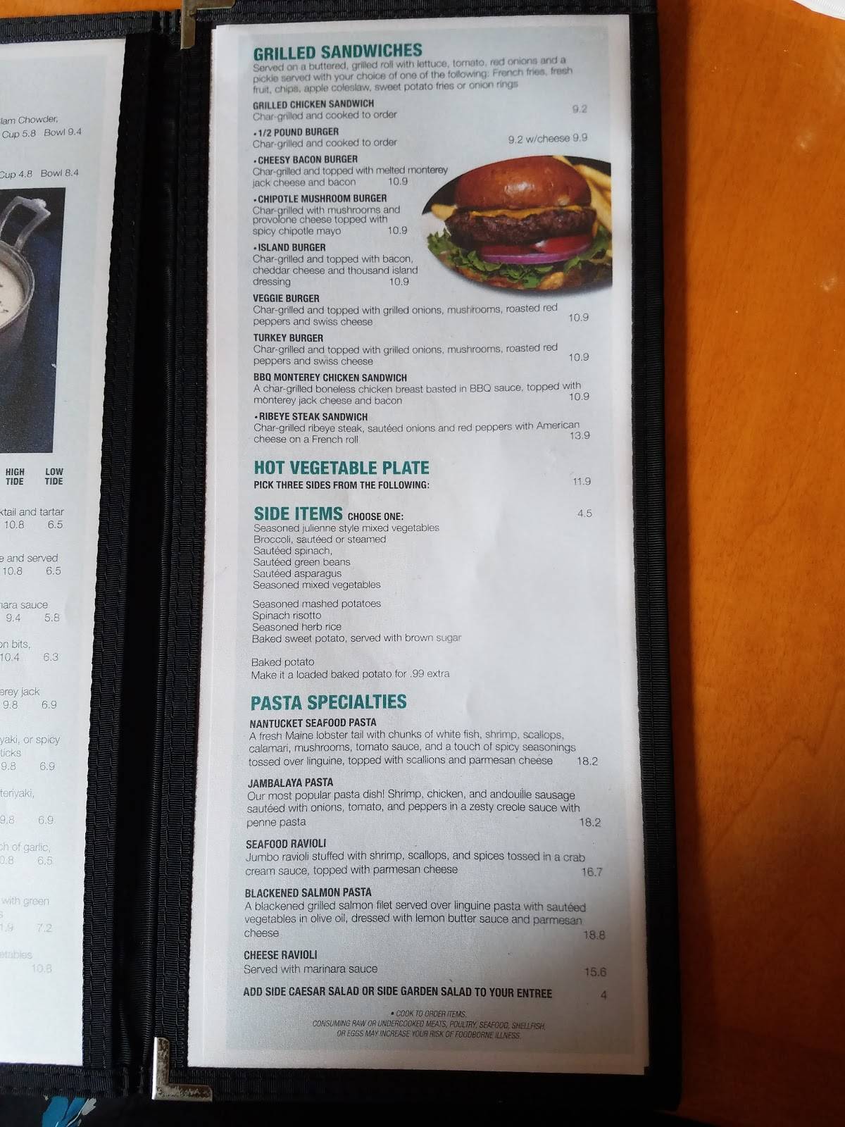 Menu at Nantucket Grill pub & bar, Raleigh