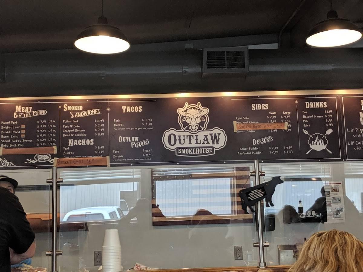 Menu at Outlaw Smokehouse BBQ, Napoleon