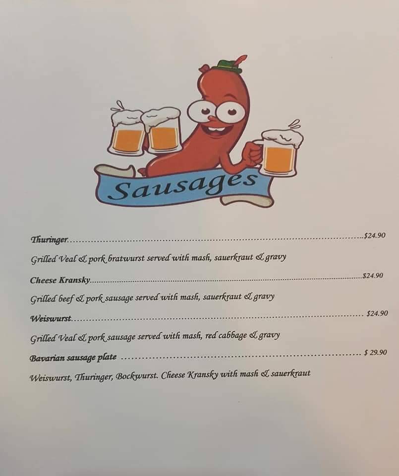 Menu at Bohemian Euro Restaurant, Narellan
