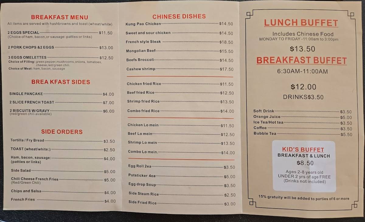 Menu at Nataaní Nez BBQ, Shiprock
