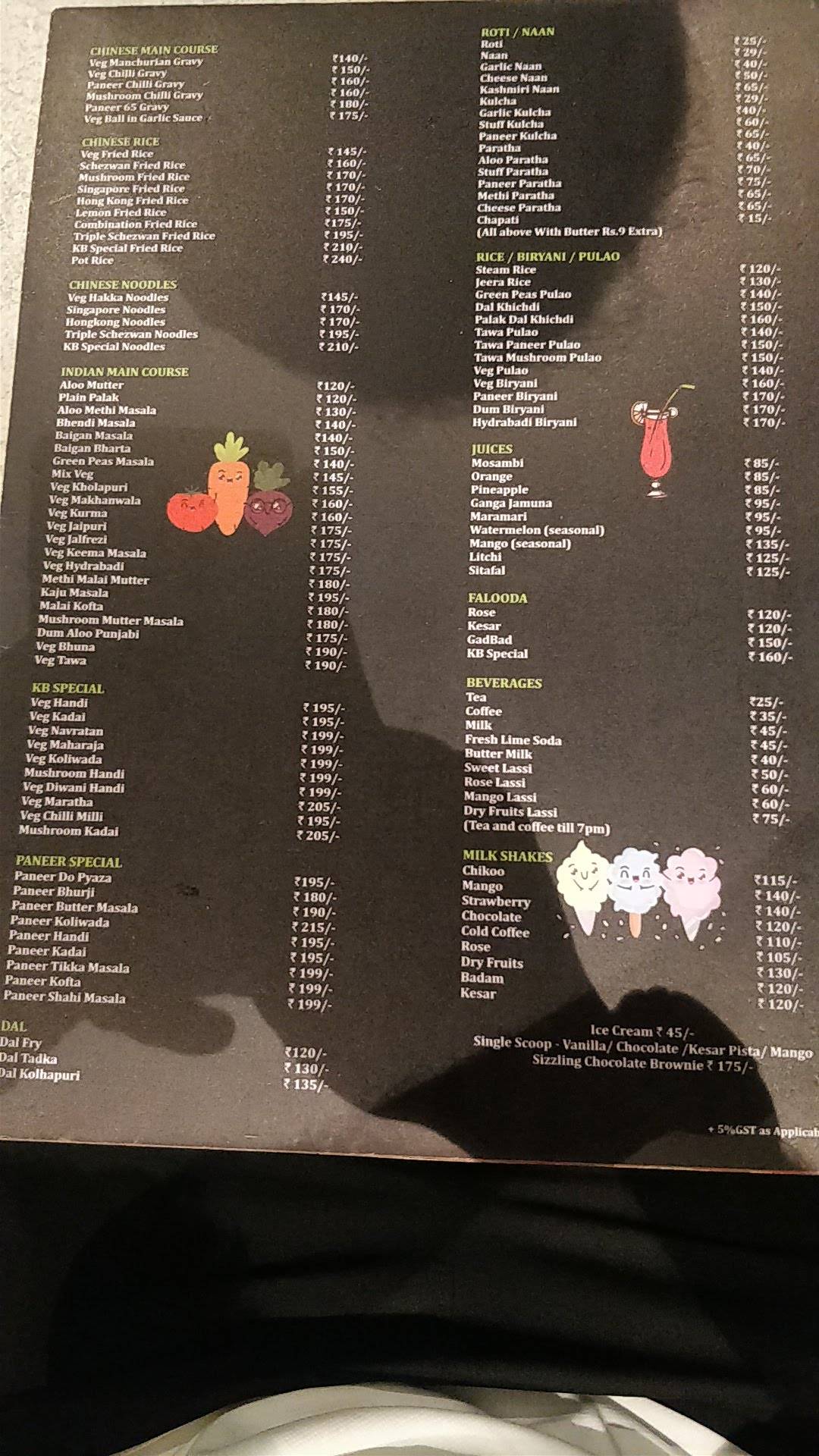 Menu at Krishna Bhog, Navi Mumbai, Krishna Bhog