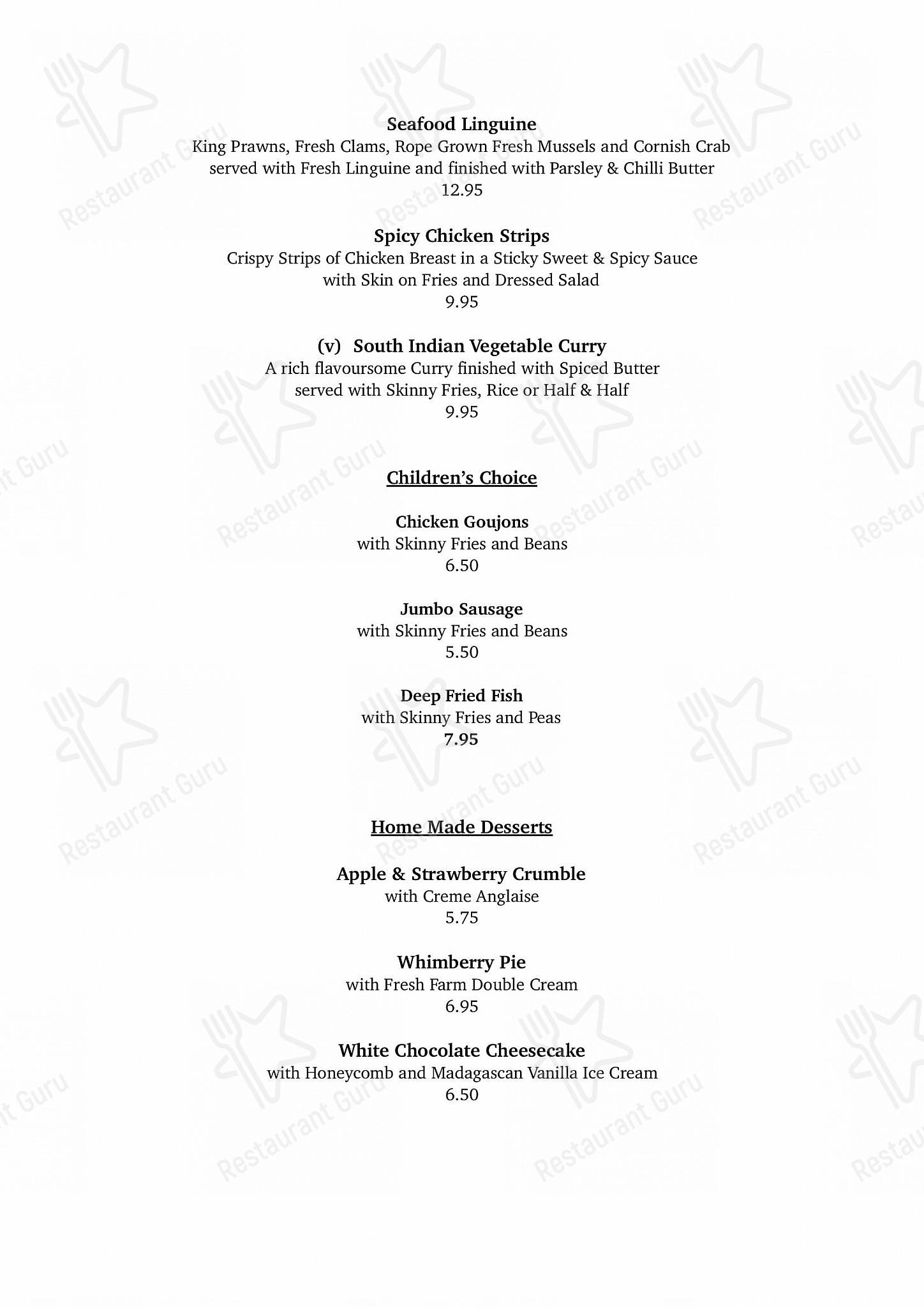 Menu at The Navigation Inn pub & bar, Oldham