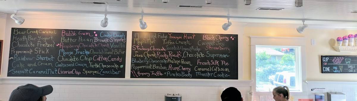 Menu at Nelson's Ice Cream restaurant, Stillwater