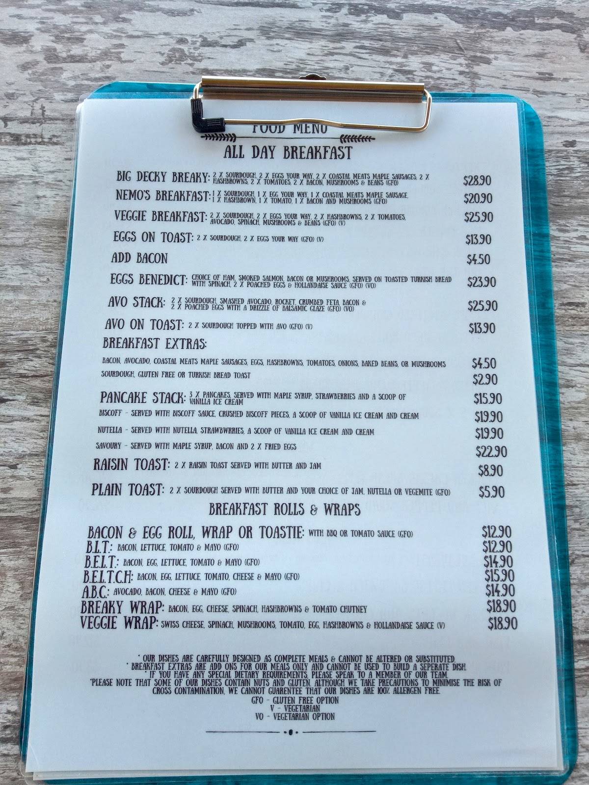 Menu at Neptune’s Cafe, Two Rocks, Shop 6/10 Enterprise Ave