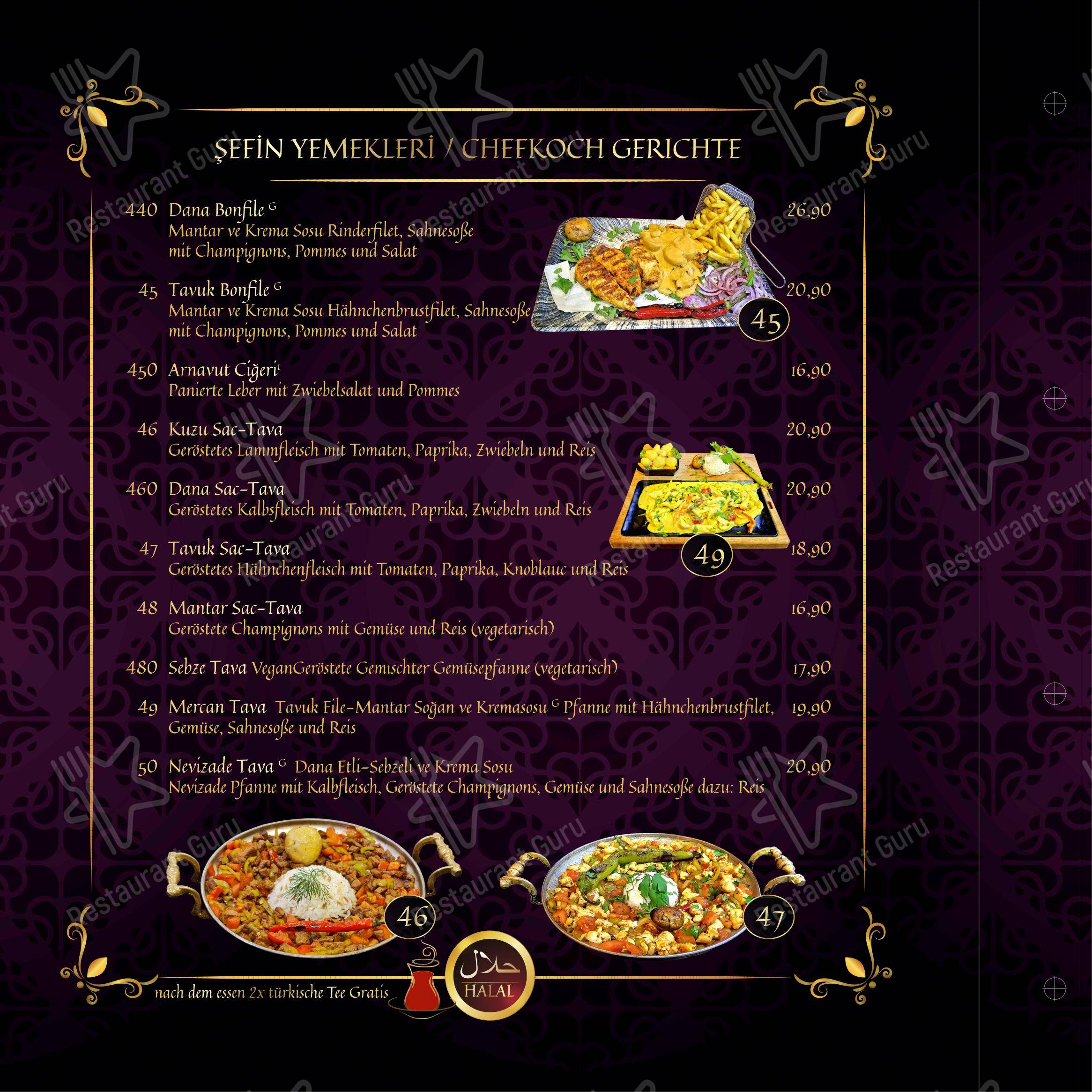Speisekarte von N.V.Z.D GökhanCan restaurant, Essen