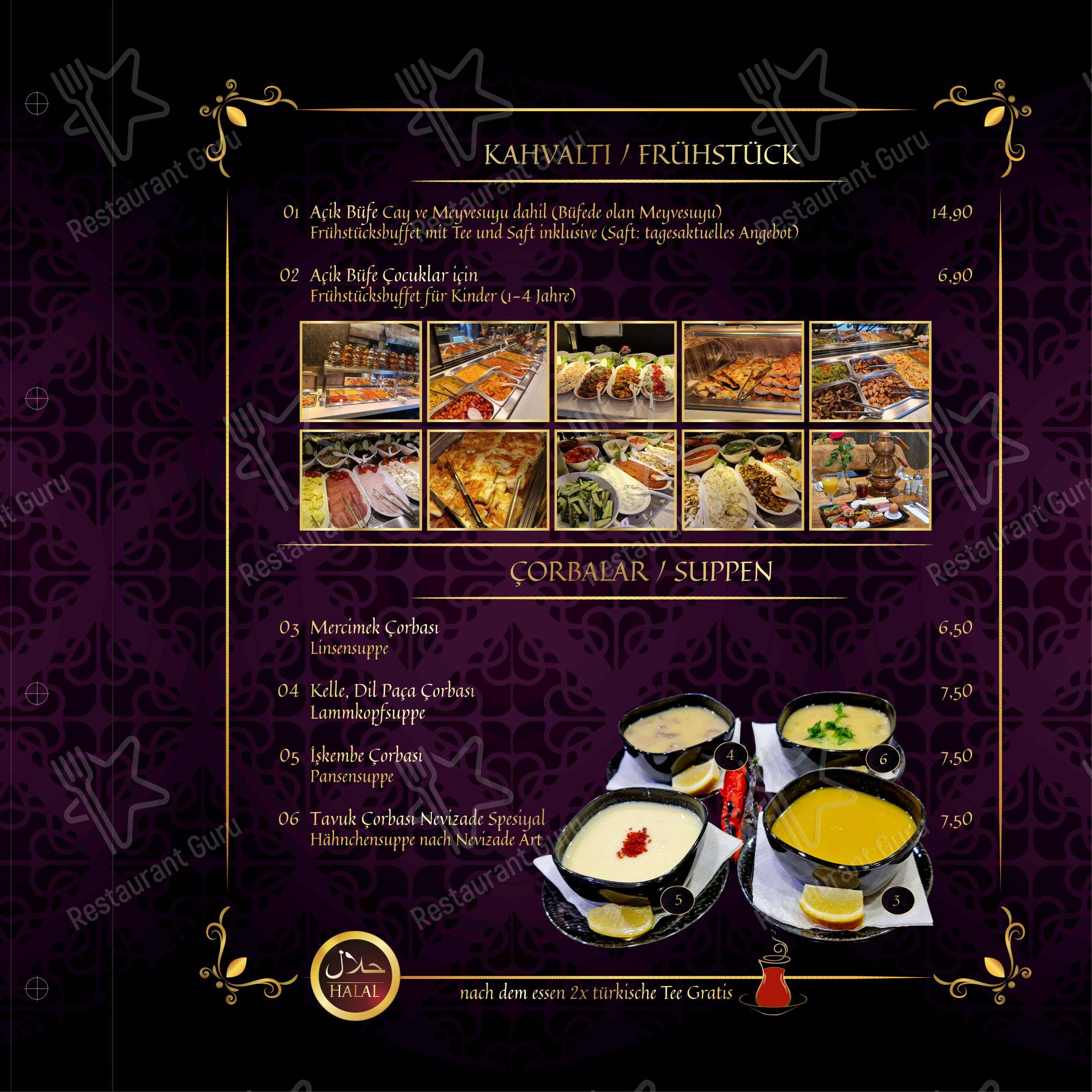 Speisekarte von N.V.Z.D GökhanCan restaurant, Essen