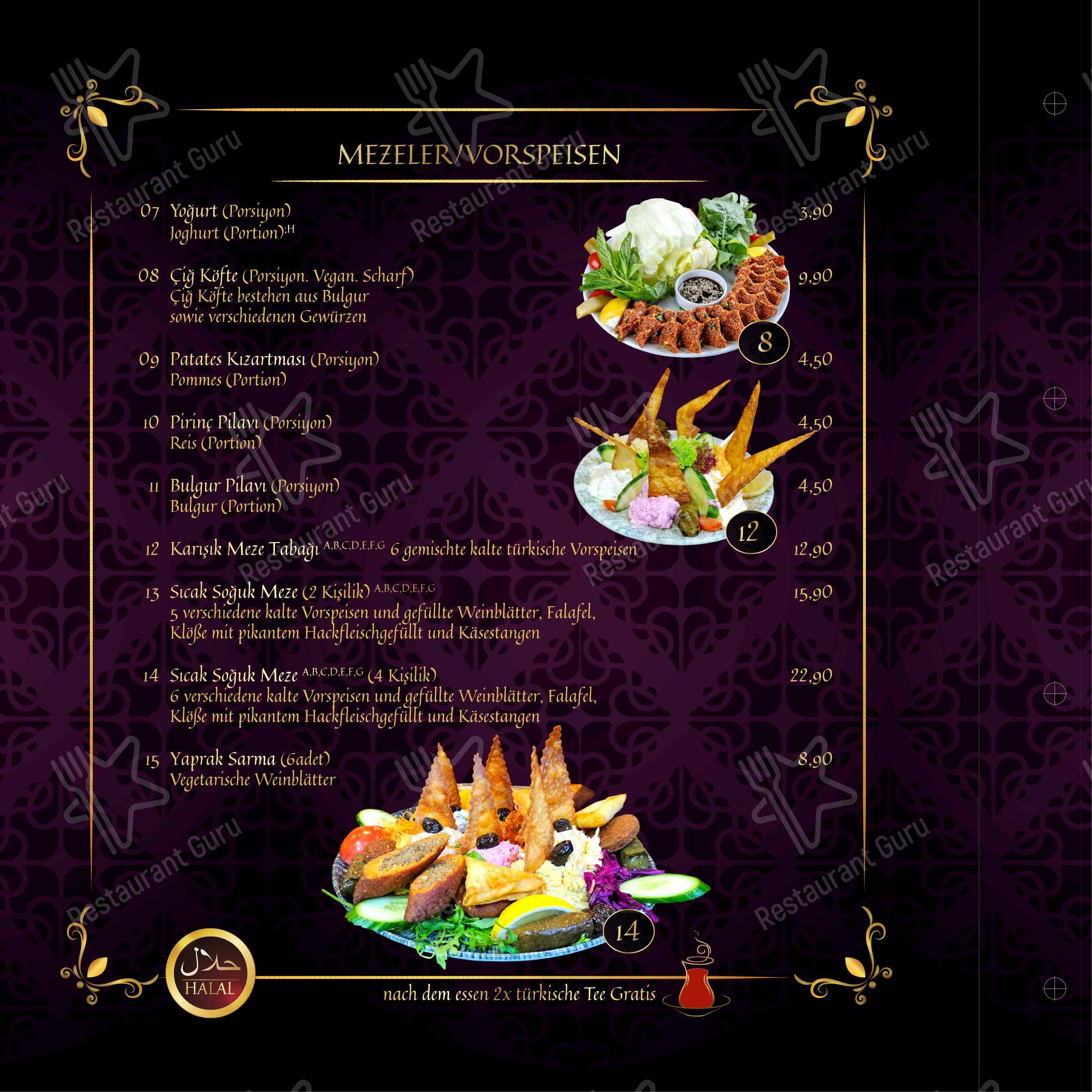 Speisekarte von N.V.Z.D GökhanCan restaurant, Essen