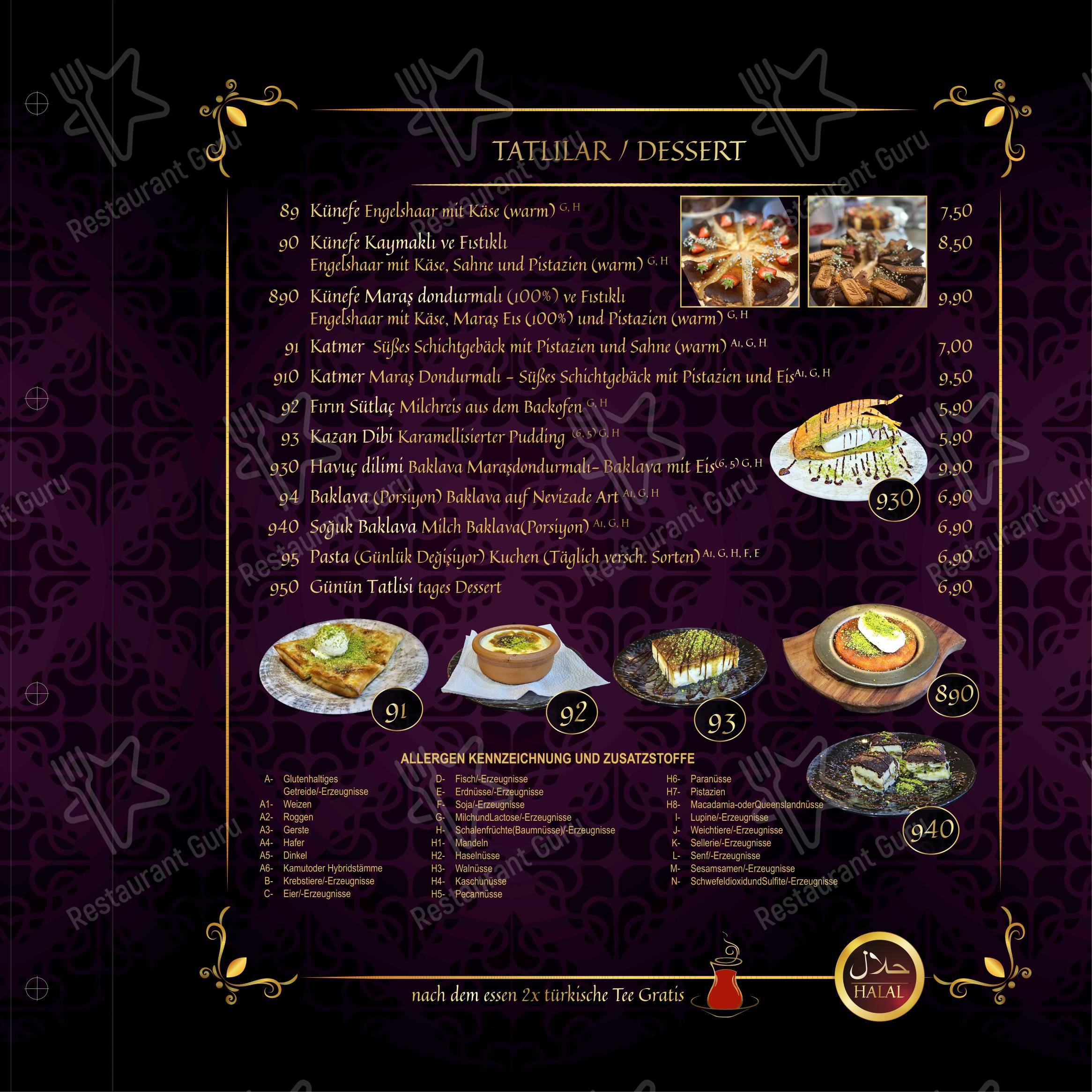 Speisekarte von N.V.Z.D GökhanCan restaurant, Essen