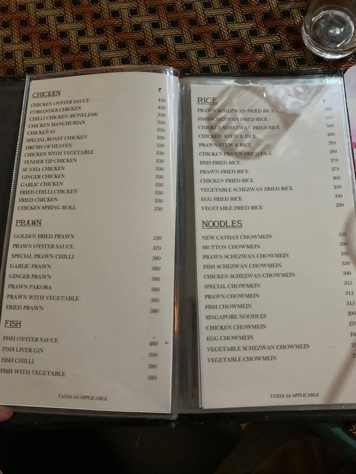 Menu at New Cathay Restaurant and Bar, Kolkata, GRAND HOTEL ARCADE