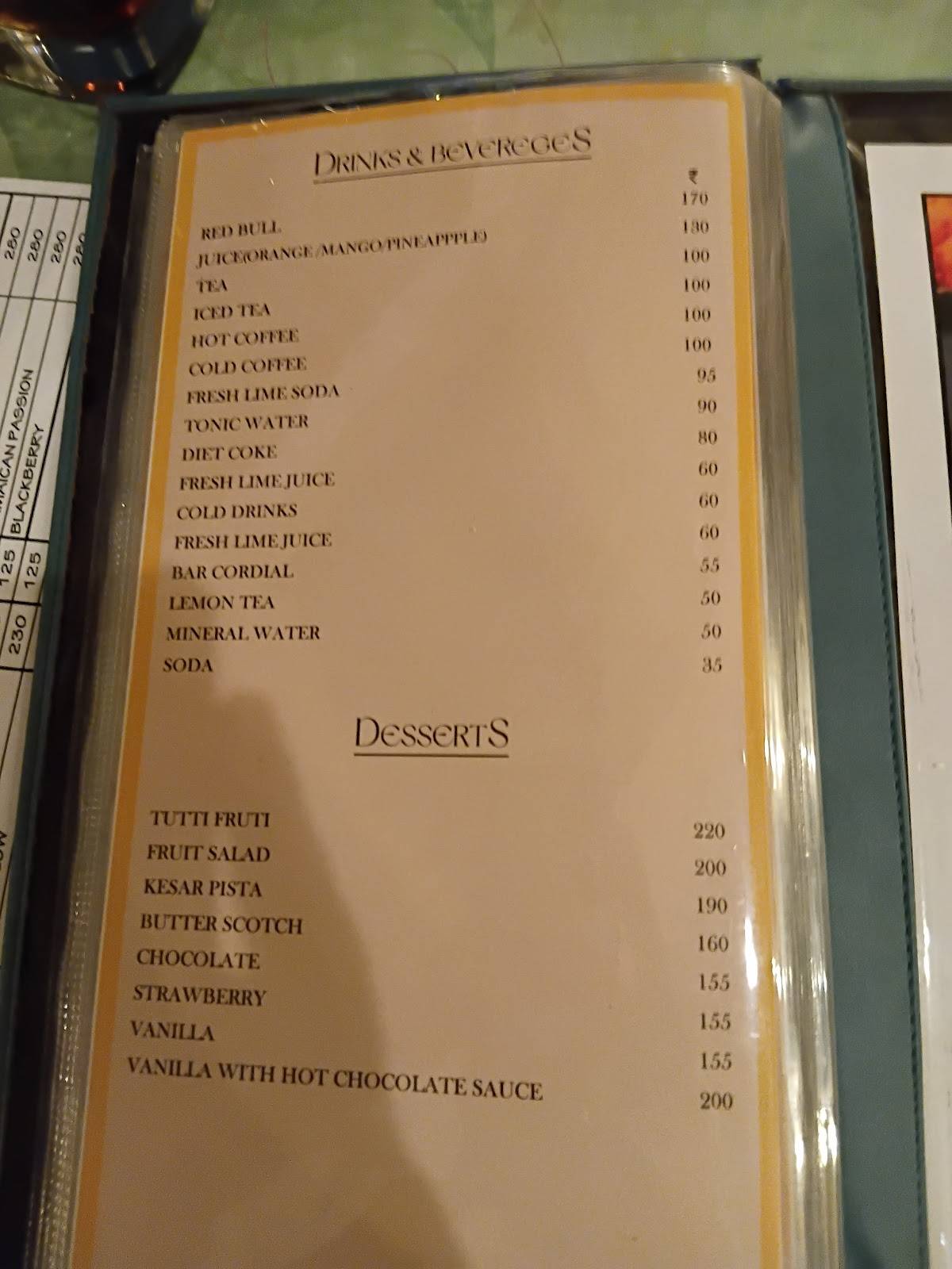 Menu at New Cathay Restaurant and Bar, Kolkata, GRAND HOTEL ARCADE