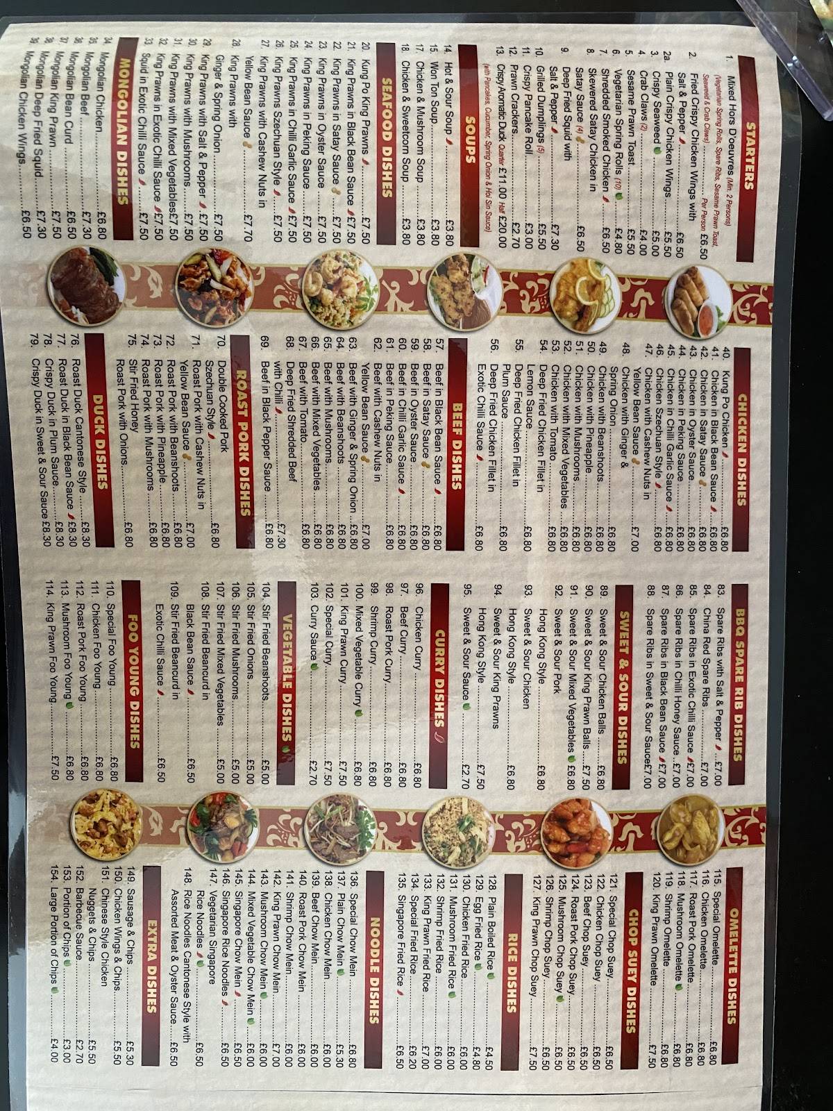 Menu at New China Red restaurant, Bury