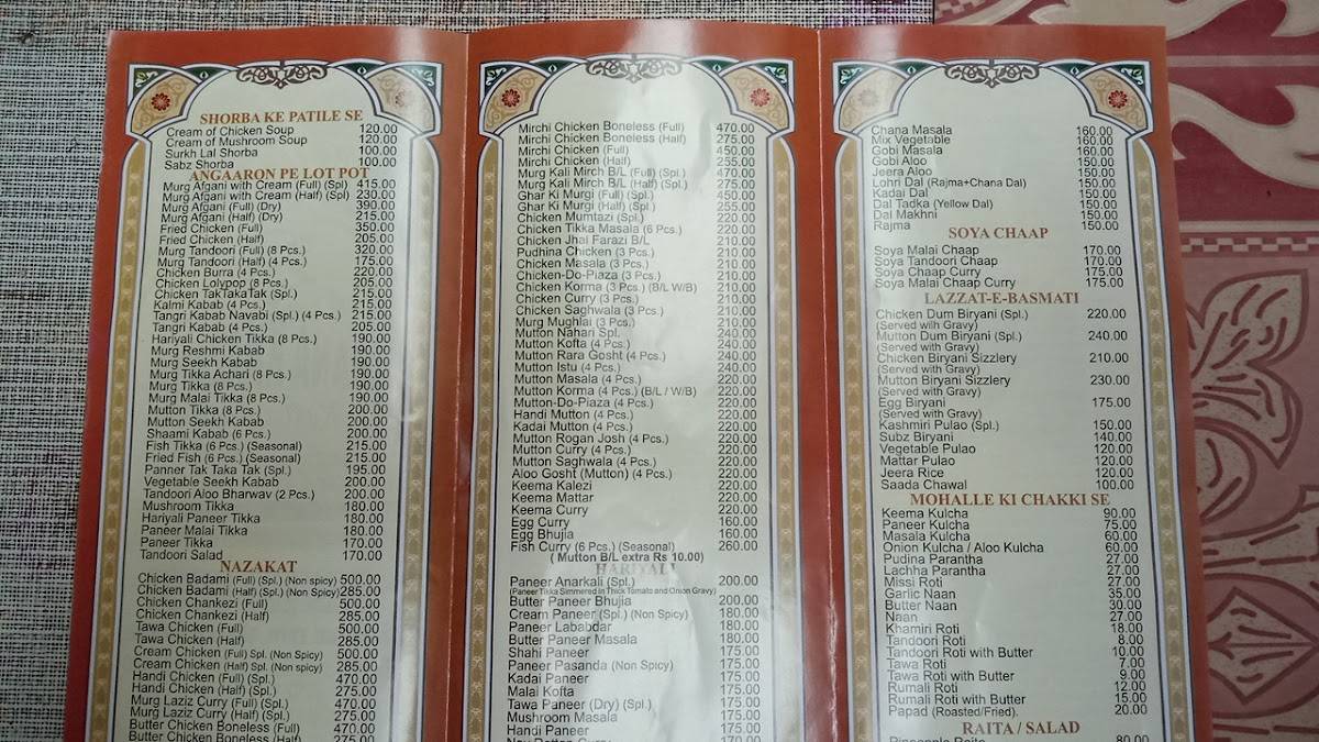 Menu at Khana Khazana Restaurant, New Delhi, TA-61
