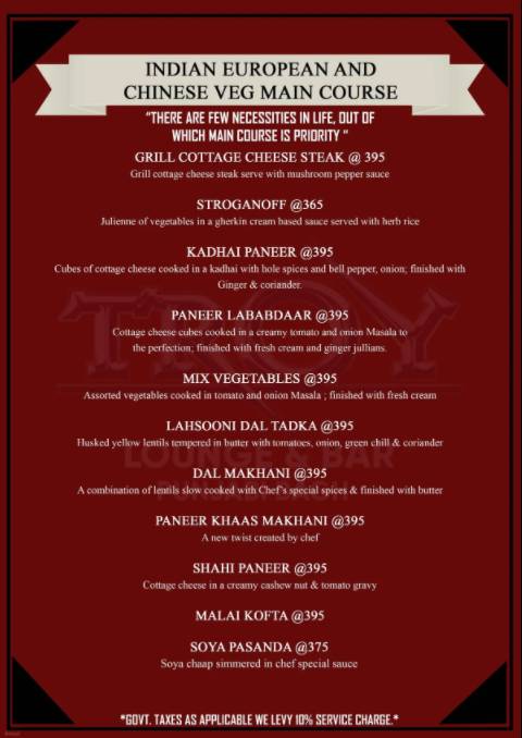 Menu at Troy Lounge & Bar, Delhi