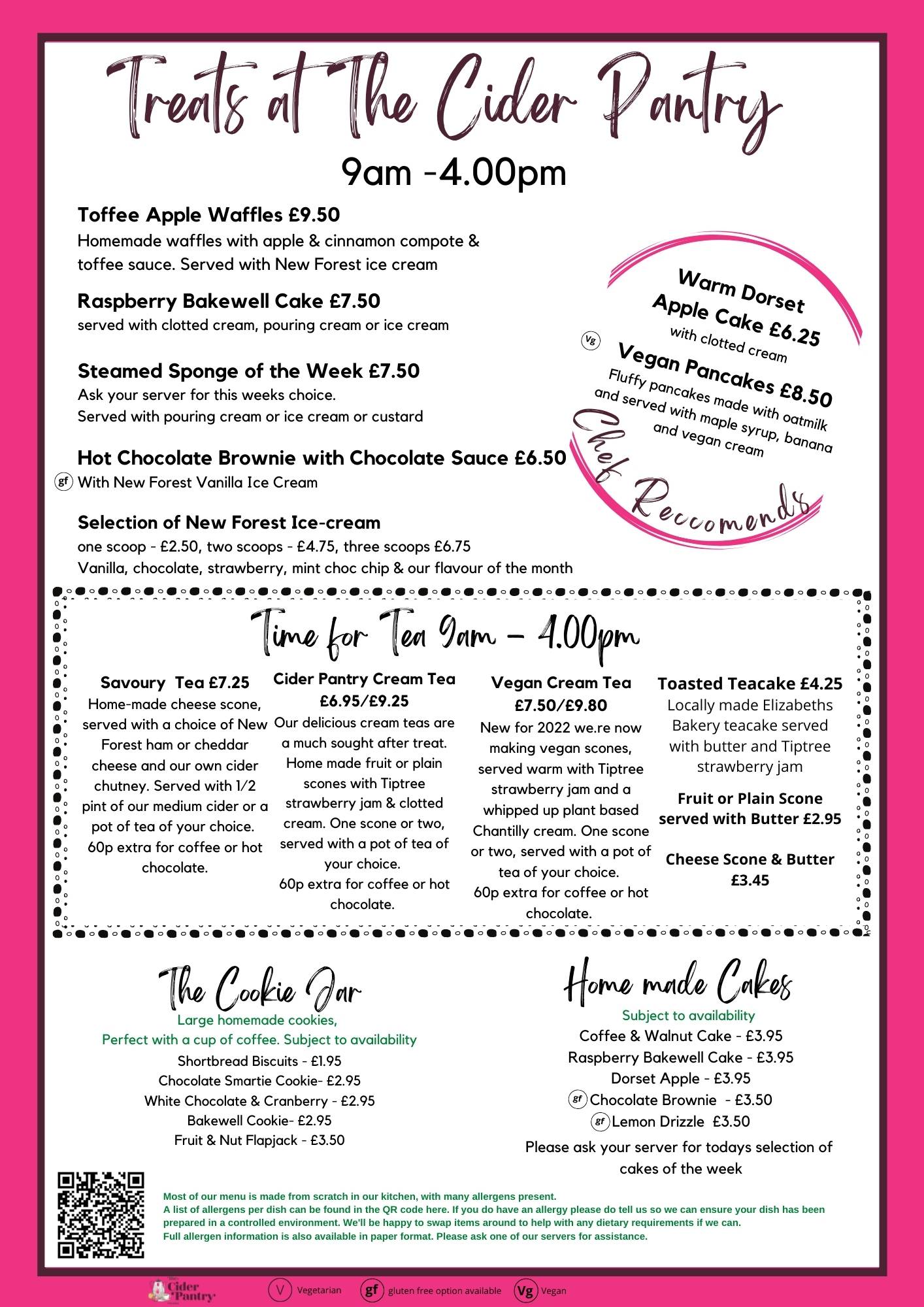 Menu at New Forest Cider pub & bar, Ringwood