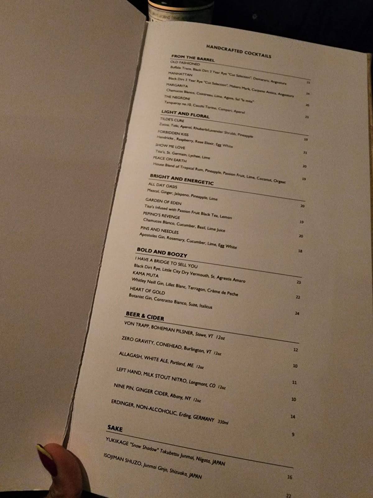 Menu at CUT by Wolfgang Puck steakhouse, New York City