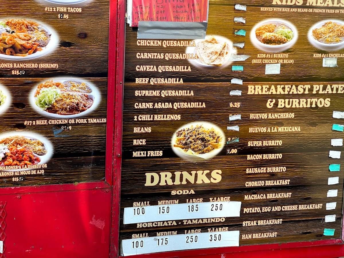 Menu at Super Oscar's Mexican Food restaurant, Newport