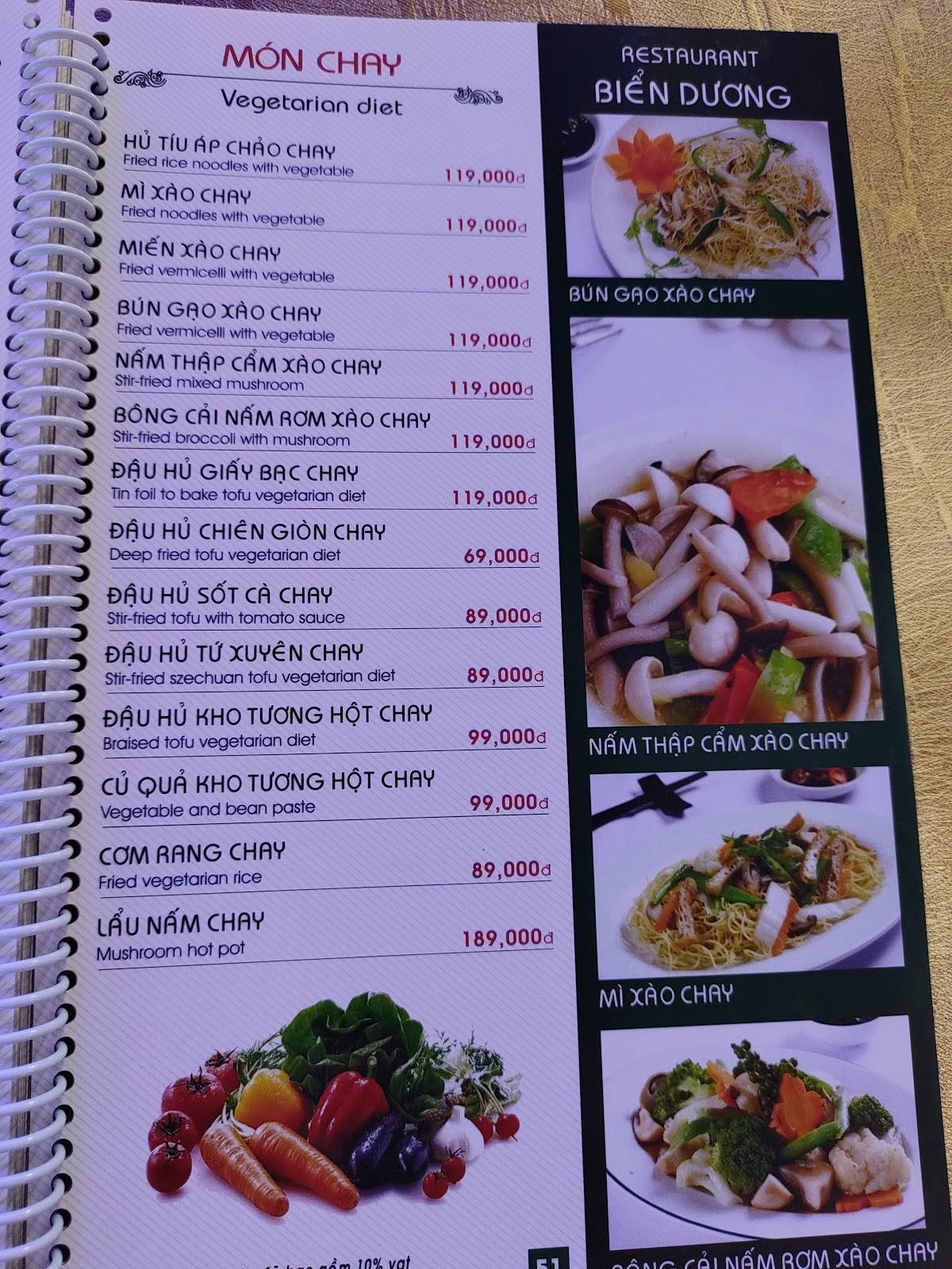 Menu at Nhà hàng Biển Dương 6 - Cách Mạng Tháng Tám restaurant, Ho Chi ...